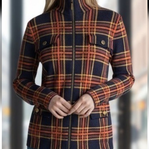 Rachel Zoe | Jackets & Coats | Rachel Zoe Fall Plaid Zip Jacket Medium ...